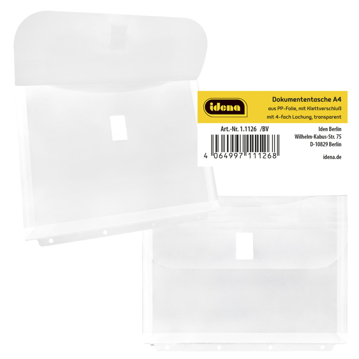 Dokumententasche DIN A4 transparent online kaufen » Zum Shop - Idena