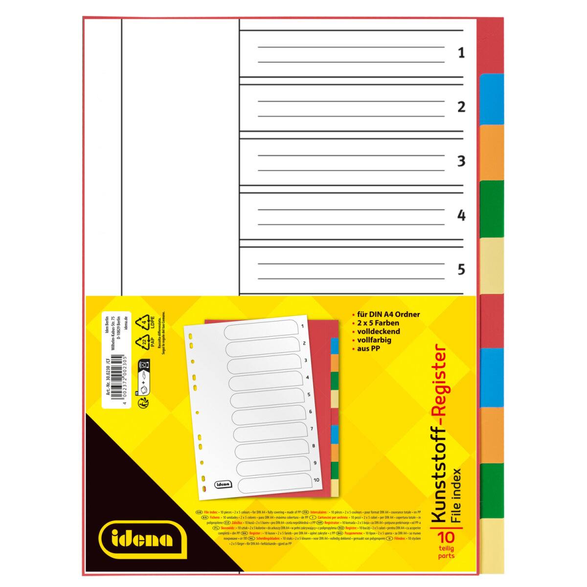 Idena - Register 10-teilig jetzt online kaufen » Zum Shop
